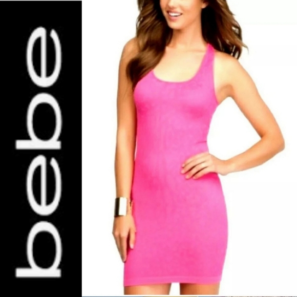 bebe | Dresses | Bebe Womens Neon Pink Bodycon Dress Size Xxsmall Nwt ...
